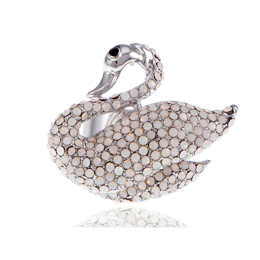 Alilang Womens Adjustable Silvery Tone White Opal Colored Rhinestones ...