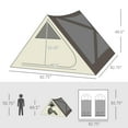 2-3 Person Instant Pop-Up Tent, Waterproof with Rainfly, Brown ...