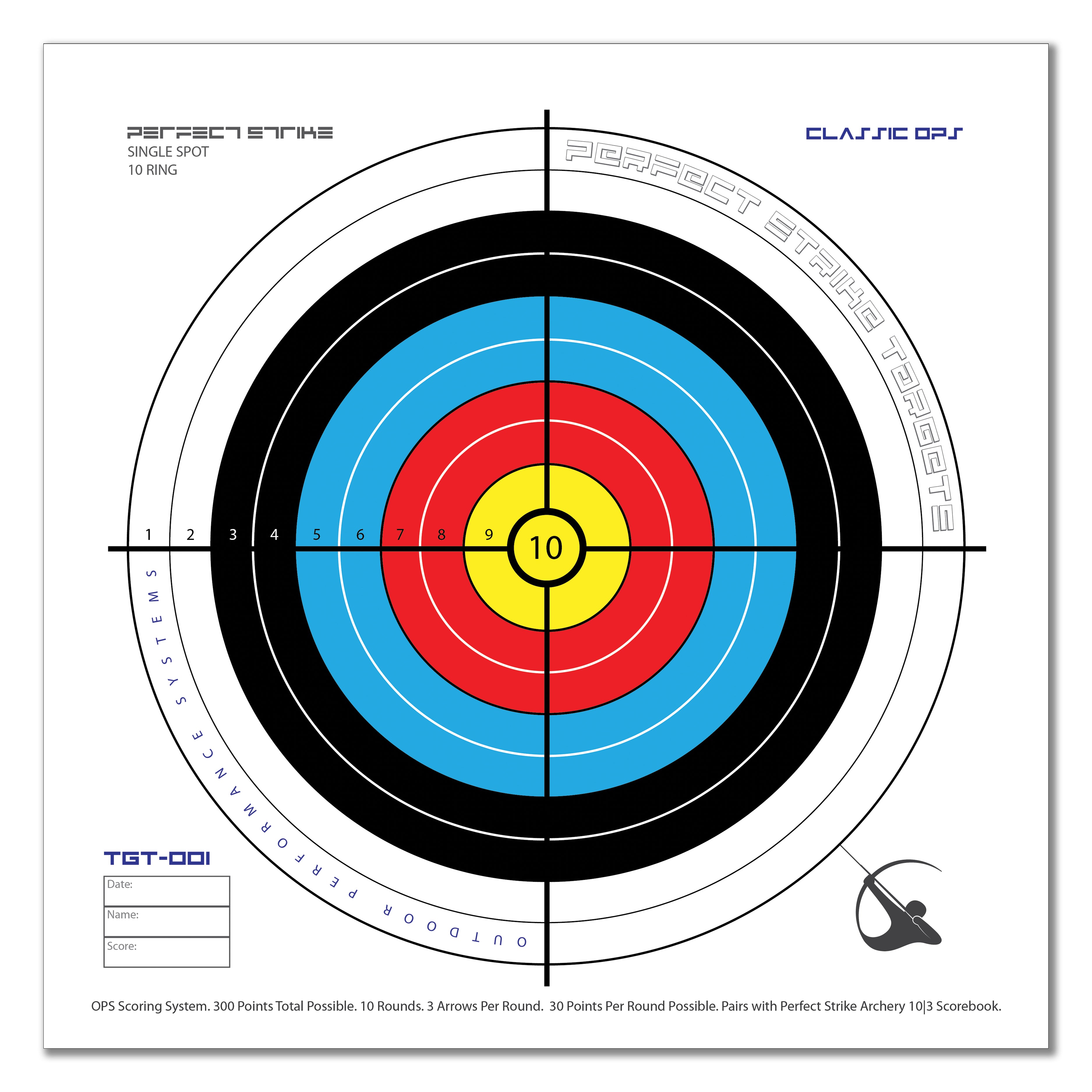 Perfect Strike ARCHERY SYSTEM Targets. CLASSIC OPS No. 001. Single Spot ...