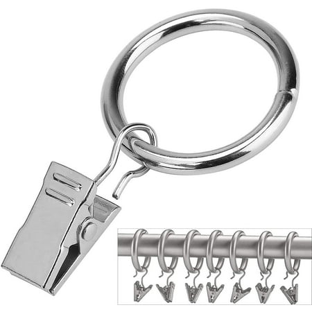 CARBONLIKE Window Curtain Rings With Clamps 25mm 16 Pack - Rustproof ...