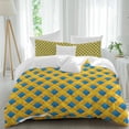 4 Piece Duvet Cover Set Cal king, Watercolor Yellow Rhombus Check on ...