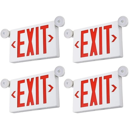 TORCHSTAR Red Exit Sign with Emergency Lights, UL 924, Two LED ...