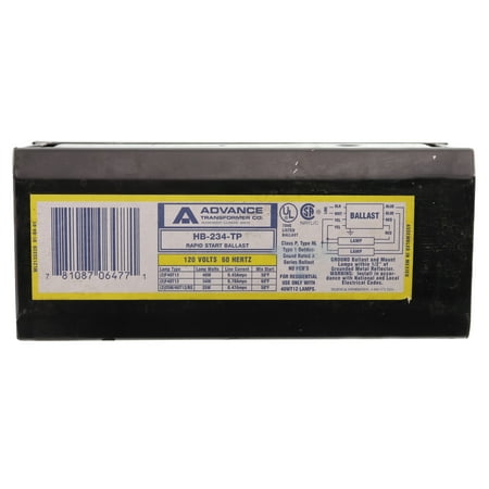 Advance HB-234-TP Magnetic Fluorescent Ballast, 2-Lamp, T12 F40T12 40W ...