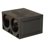 Q Power Dual 10 Inch Triangle Ported Subwoofer Box w/ Bedliner Spray (2 ...