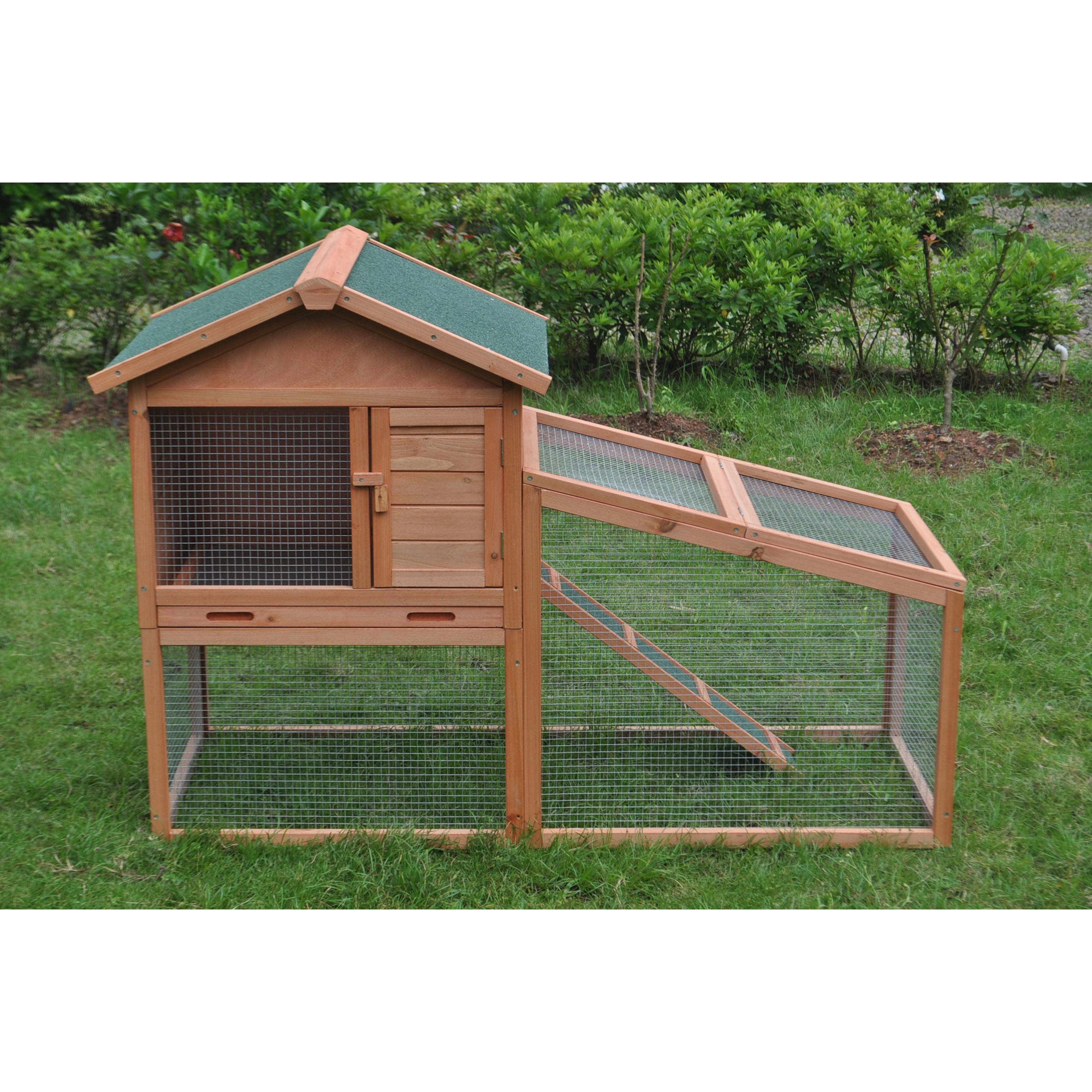 ALEKO ACCRH56X25X39 Wooden Pet House Poultry Hutch, Rabbits Chickens ...