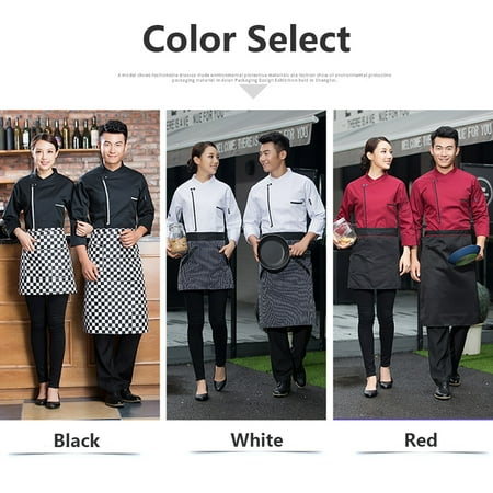 Chef Coat Unisex-Adult Long Sleeved Air Permeability Bake Easy Clean ...