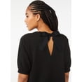Free Assembly Women's Bow Back Mini Dress with Puff Sleeves - Walmart.com