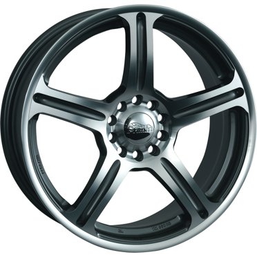 Primax P49-52778542N 17 x 8.25 in. Chromium Wheel Rims with 5 x 100 mm Outer Shell, Black ...