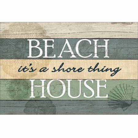 Shore Thing Beach House Sign Wood Grain Sea Shells | Walmart Canada