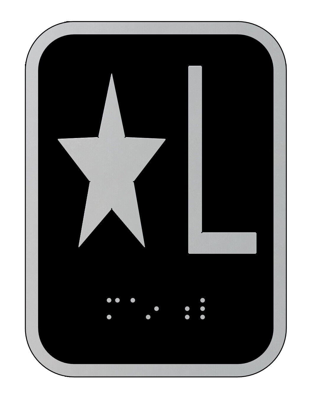 Elevator floor number Star L sign- Elevator Jamb Plate Star L ( 3x4 ...