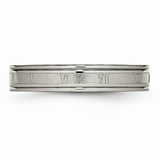 Titanium 4mm Brushed and Polished Roman Numerals Band - Walmart.com