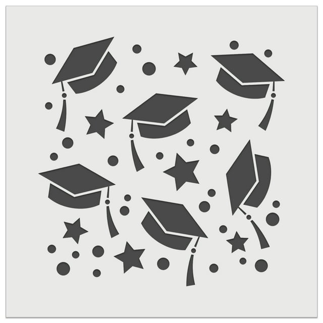Graduation Caps Repeating Pattern DIY Cookie Wall Craft Stencil - 5.5 ...