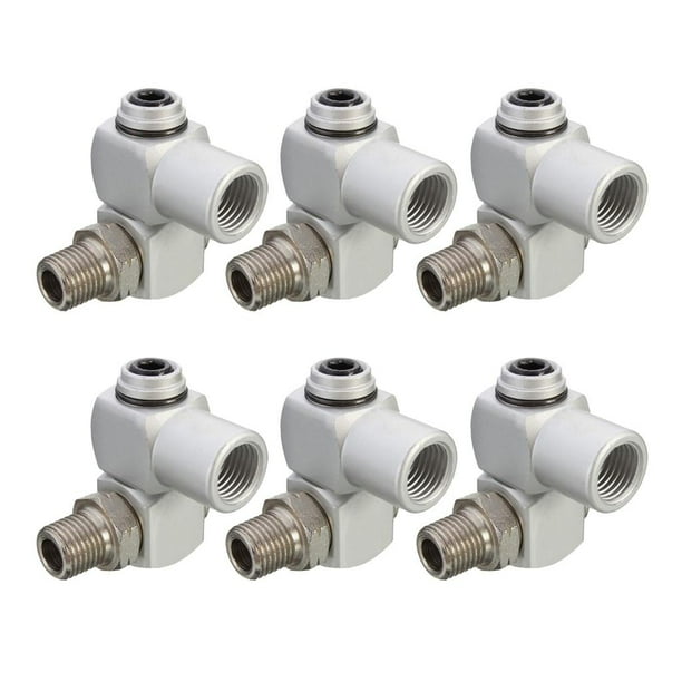 6 Pieces 360 degree Fitting Connectors Aluminum Universal Coupler 1/4 ...