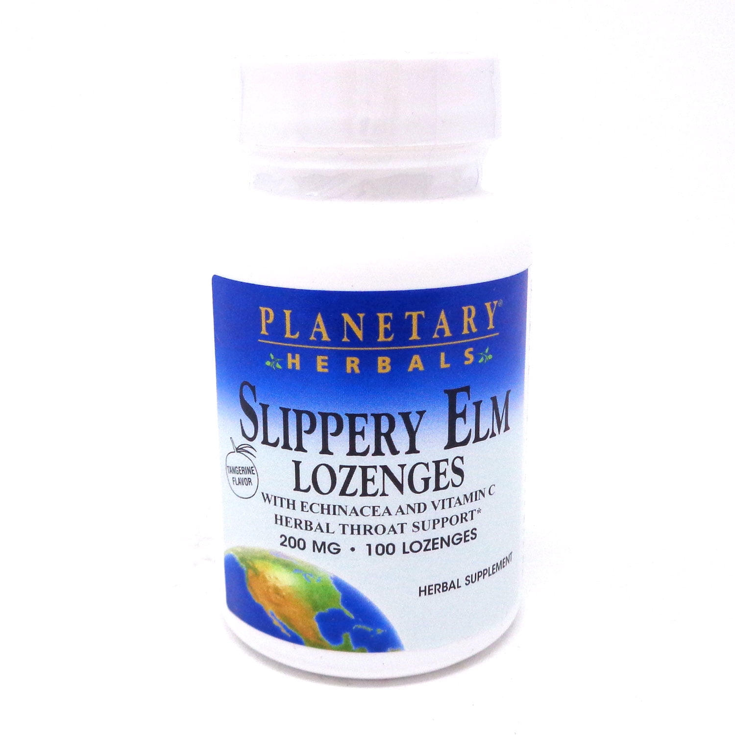 Slippery Elm Lozenges with Echinacea Tangerine Planetary Herbals - 100 ...