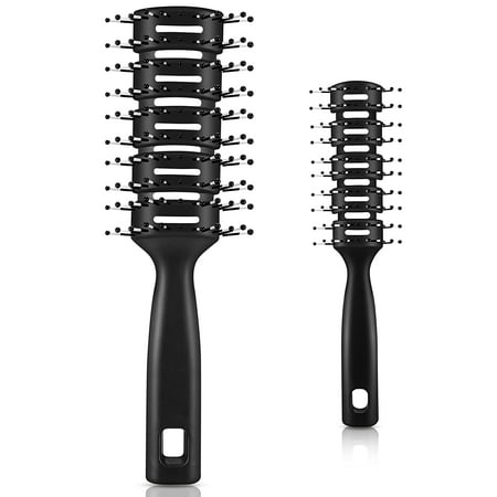 2 Pieces Vent Hair Brush Set, 11 Row Vented Hairbrush for Men and Women, 2 Sizes Vent Brushes ...