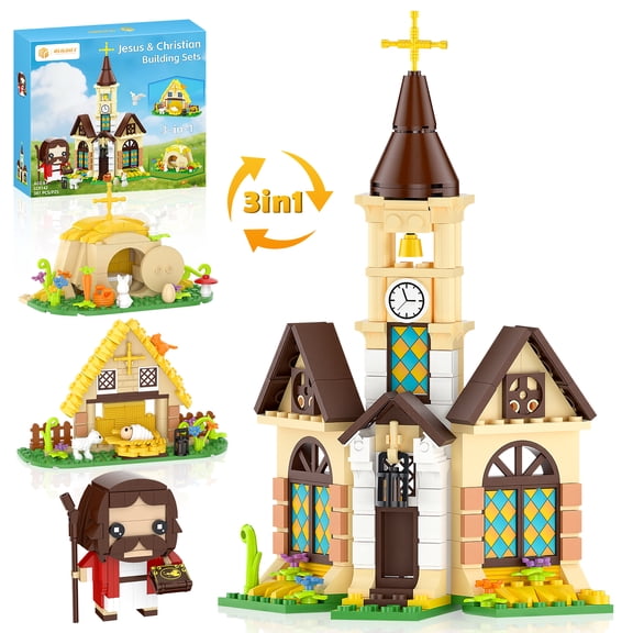 TLOEP, Jesus Building Block Set, 588 pcs, Christian Decor - Walmart.com