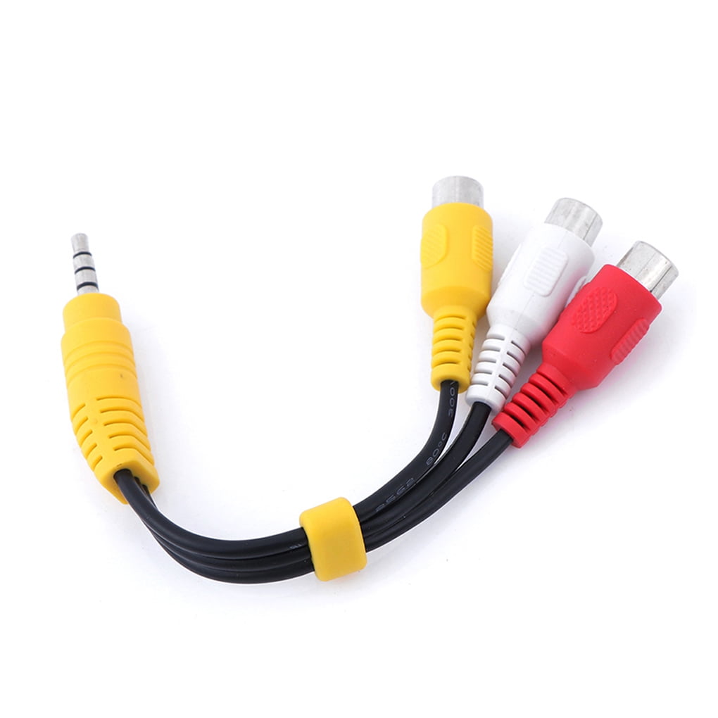 Machinehome Splitter 3.5mm to 3 RCA Female Audio Video Cable Composite ...