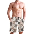 Cute Sheep Crowd Mens Swim Trunks Quick Dry Board Shorts Breathable Fit ...