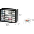IRIS USA 24-Drawer Stackable Cabinet - Small Black Organizer for Crafts ...