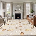 Cartoon Theme Washable Area Rug 5x7 Giraffe Elephant Lion Owl Moon ...