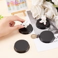 4 pcs Round Model Wood Bases 2.52x0.47inch Black Lacquer Surface Round ...