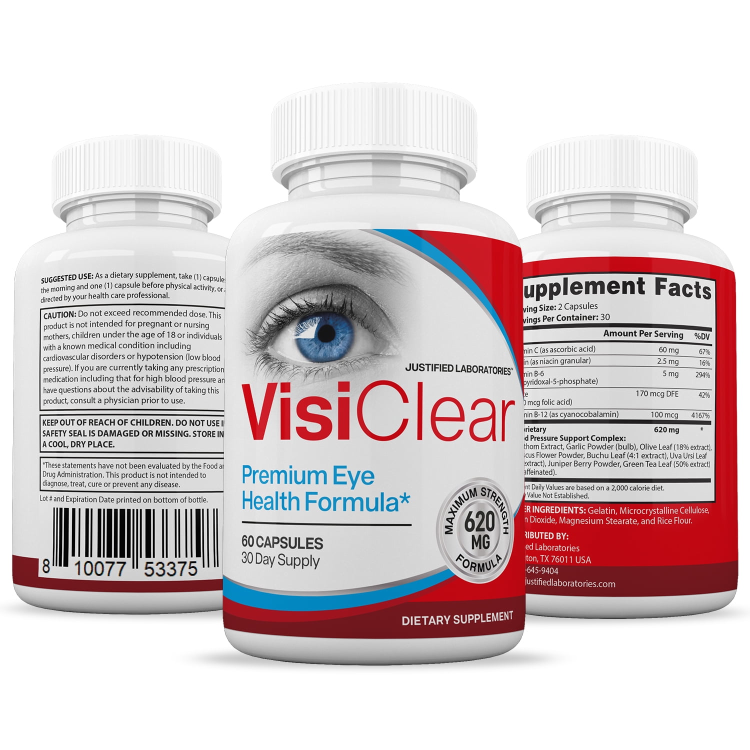 Buy Visiclear Advanced 620MG Eye Health Formula Supports Healthy Vision ...