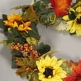 Cadancy Artificial Sunflower Pumpkin Garland Vine Foliage Leaves ...