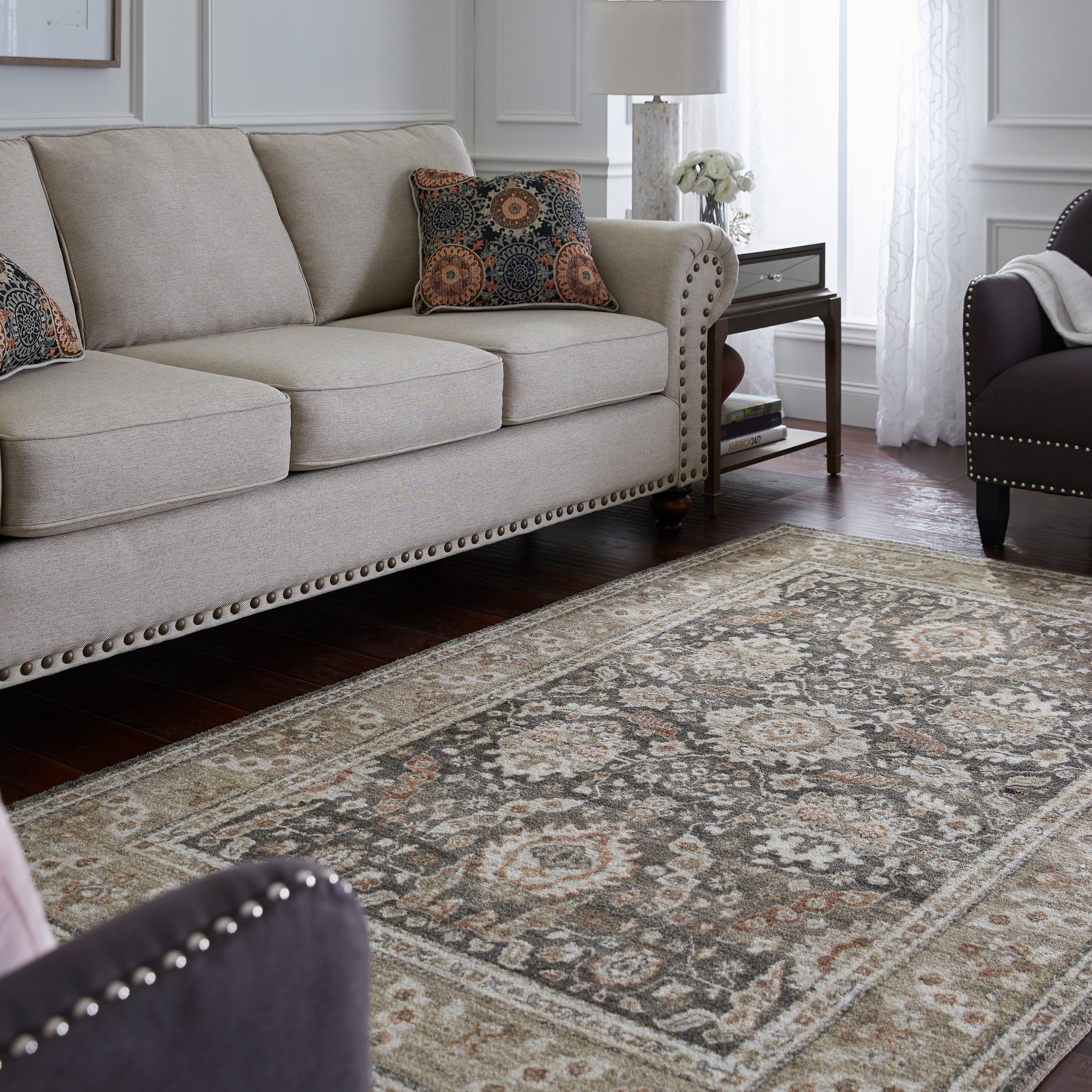 Mohawk Home Prismatic Marshall Grey Traditional Floral Precision ...