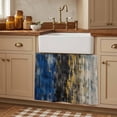 Blue Yellow Cabinet Curtain, Abstract Indigo Blue Yellow Splatter Style ...
