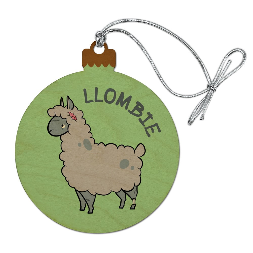 Llombie Llama Zombie Wood Christmas Tree Holiday Ornament - Walmart.com