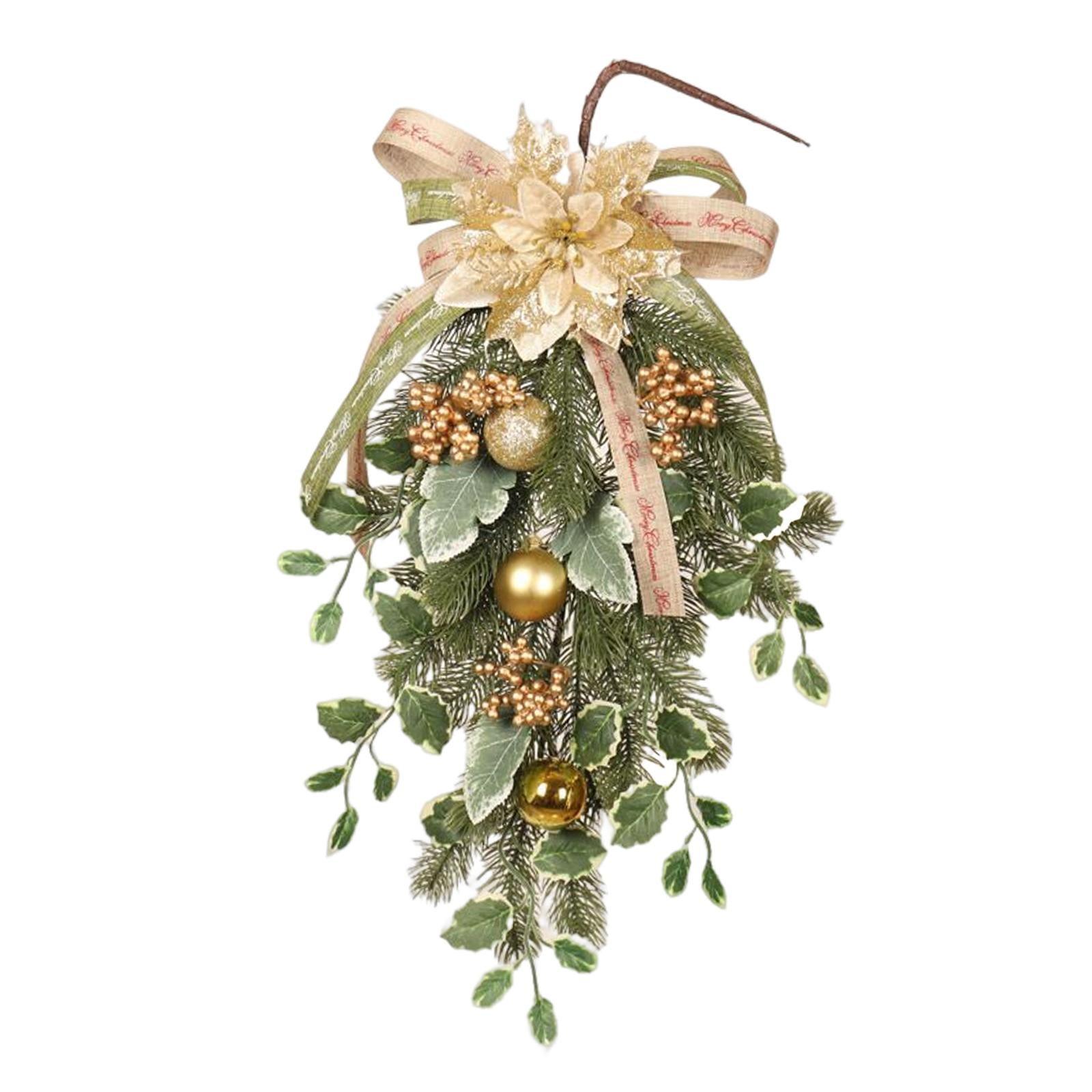 Click here for Runquan Christmas Teardrop Swag Door Wreath  Artif... prices