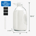 Glass Milk Jugs Bottle - 64Oz Water Container with Airtight Screw Lid ...