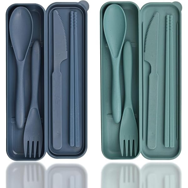 Click here for Xuwssf 2 Sets Plastic Reusable Utensils Set With C... prices