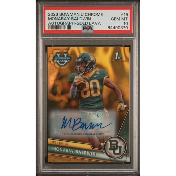 2023 Bowman University Chrome Monaray Baldwin #19 Autograph Gold Lava ...