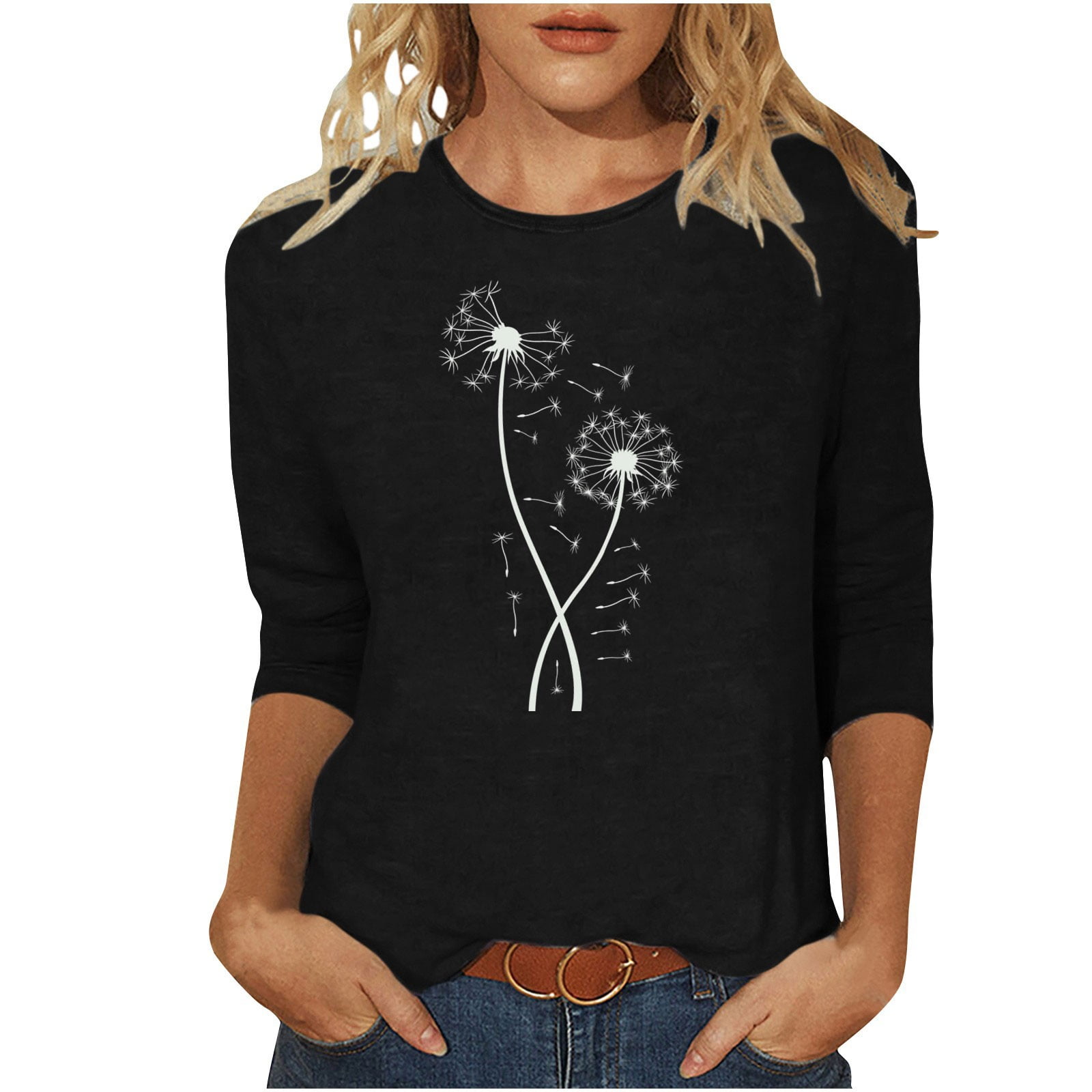 Click here for Kihout New Arrivals Womens Tops 3/4 Sleeve Shirts... prices