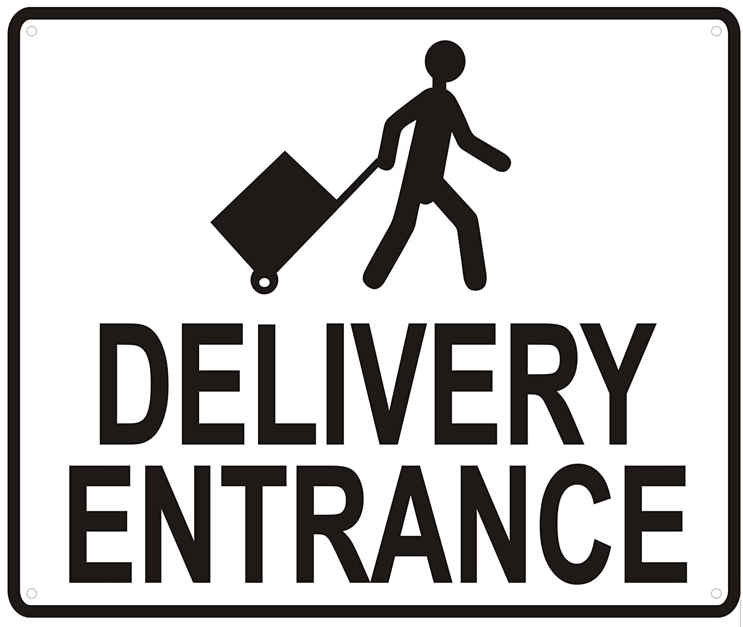 DELIVERY ENTRANCE SIGN-WITH IMAGE ( RUST Free Aluminium 10x12 )(ref ...