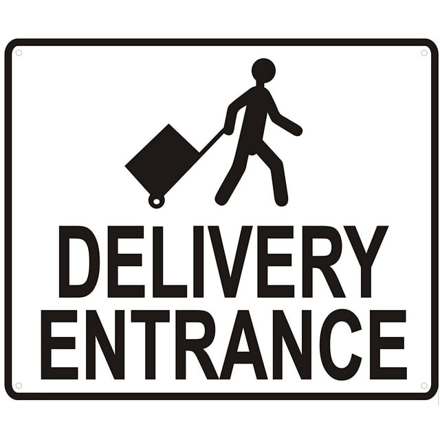 DELIVERY ENTRANCE SIGN-WITH IMAGE ( RUST Free Aluminium 10x12 )(ref ...