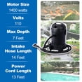 Pond Vacuum Cleaner with 14ft Hose, 1400W Powerful Muck Remover, 3 ...