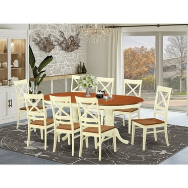 Birmingham 9-Piece Rustic Driftwood Finish Natural Oak Wood Dining Set ...