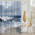 Abstract Ocean Beach Sea Wave Shower Curtain Set, Waterproof Shower ...