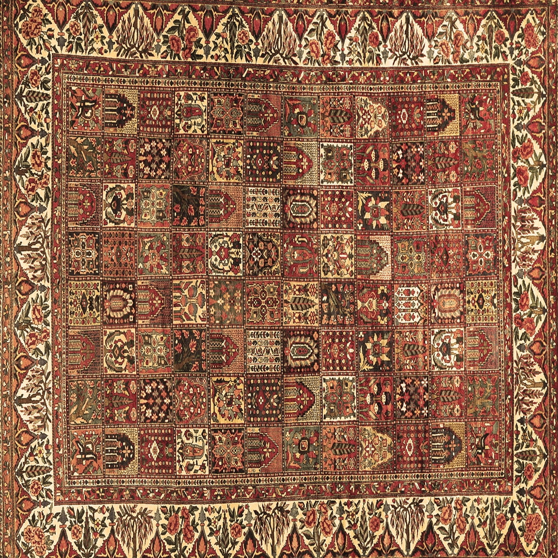 Ahgly Company Indoor Square Persian Brown Traditional Area Rugs, 5 ...