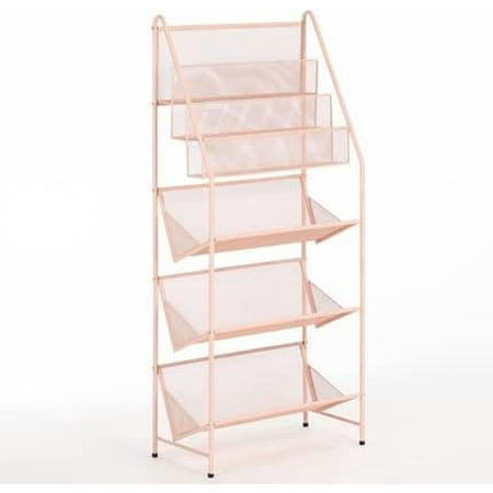 Floor-Standing Magazine Rack Wrought Iron Bookshelf Shelf Multi-Layer ...