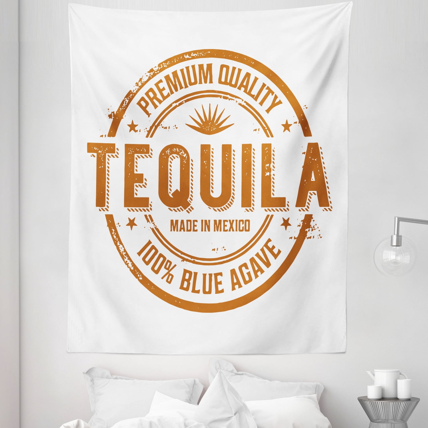 Tequila Tapestry, Retro Grunge Rubber Stamp Like Monochromatic Design ...