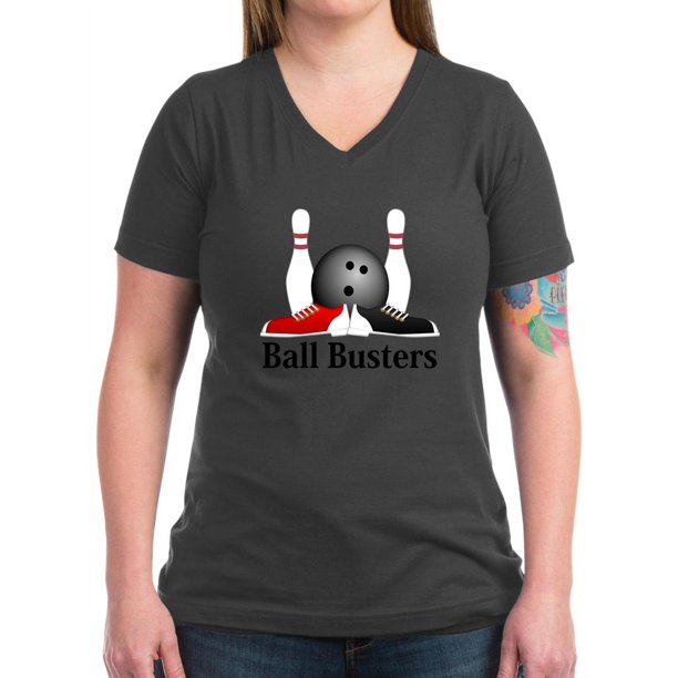 CafePress - Ball Busters Logo 15 Design Front Ce T Shirt - Women's V ...