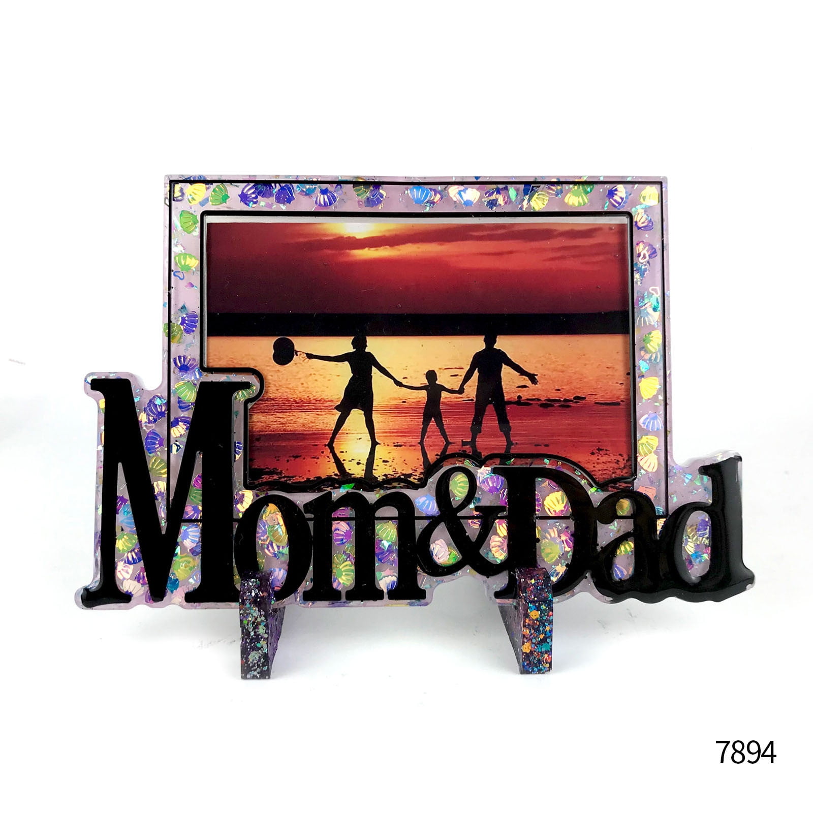 Wovilon Father&Mother Photo Frame Ornaments Dripping Molds Diy Photo ...