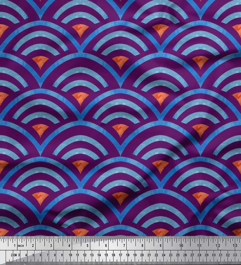 Soimoi Rayon Fabric Scales Geometric Print Fabric by Yard 42 Inch Wide ...
