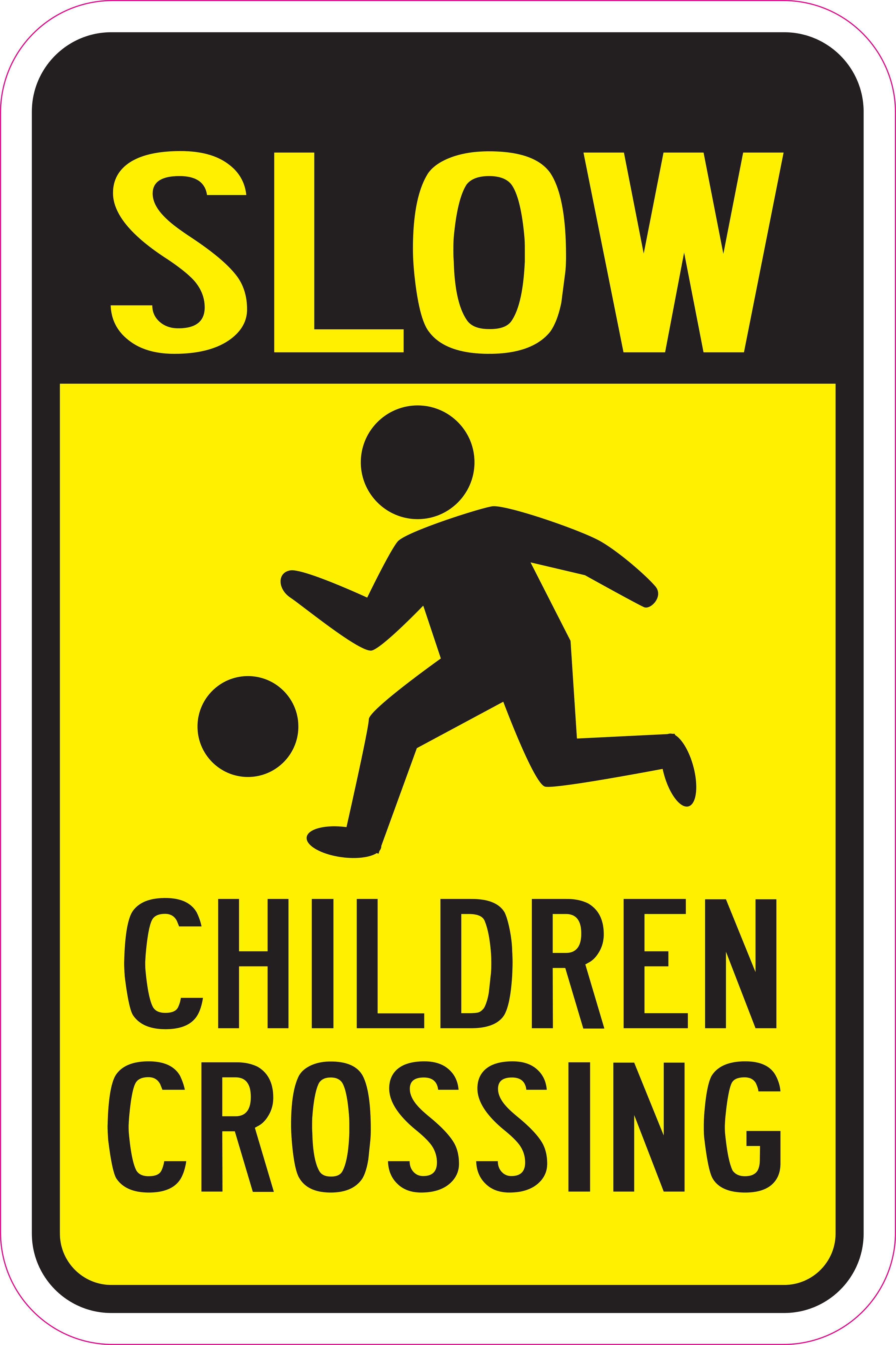 Slow Children Crossing Sign 12" x 18" Heavy Gauge Aluminum Signs ...