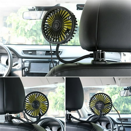 Pisexur Backseat USB Fans 5V Electric 3 Speed USB Car Cool-ing Fan For ...