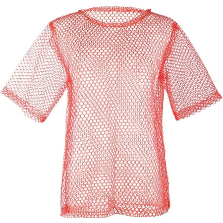Unisex 80s Fishnet Shirt String Vest Pop Punk Rocker Mesh Club Top ...