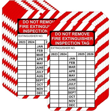 Ladder Inspection Labels Stickers 8.5x2inch Red Safety Inspection Tags ...